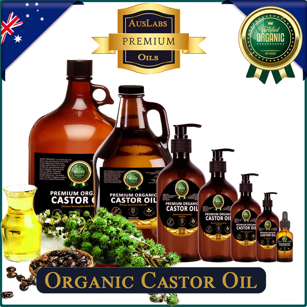 Organic Castor Oil | 100% PURE and Certified | Cold Pressed | Hexane F